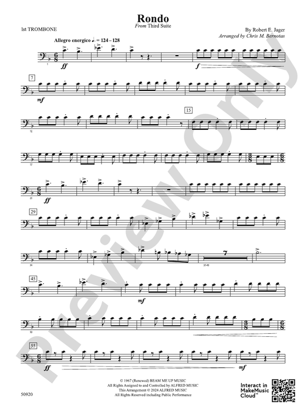 Rondo: 1st Trombone: 1st Trombone Part - Digital Sheet Music Download