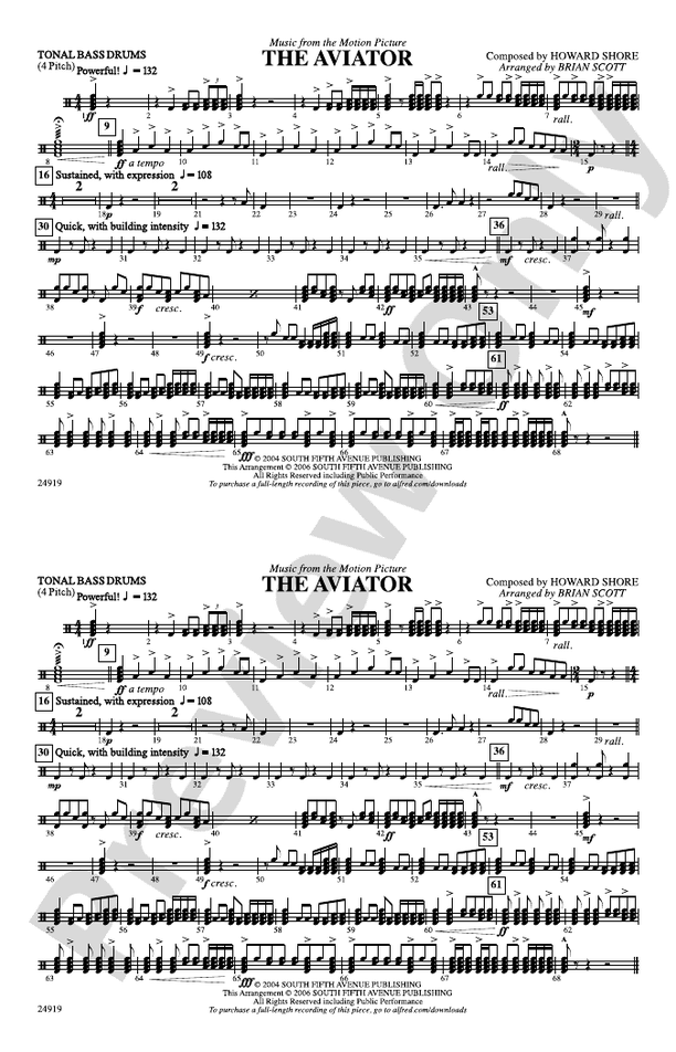 The Aviator: Tonal Bass Drum: Tonal Bass Drum Part - Digital Sheet ...