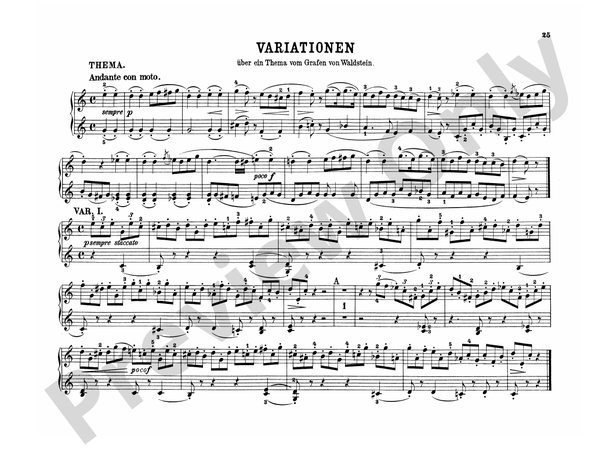 Beethoven: Original Compositions for Four Hands: Theme and Variations ...