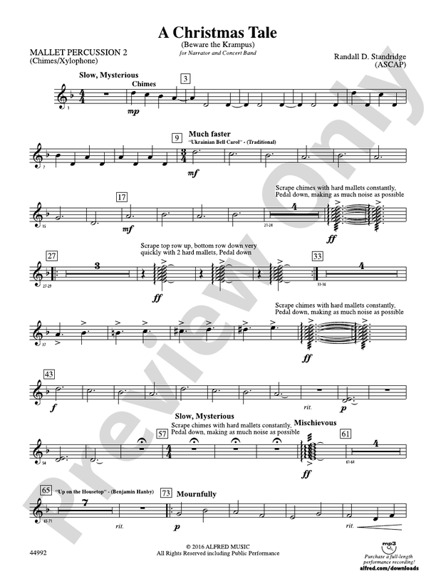 A Christmas Tale: 2nd Mallet Percussion: 2nd Mallet Percussion Part ...