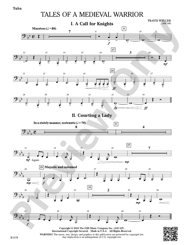 Tales of a Medieval Warrior: Tuba: Tuba Part: Travis J. Weller ...