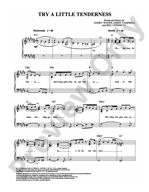 Try a Little Tenderness: Piano/Vocal/Chords: The Commitments - Digital Sheet Music Download