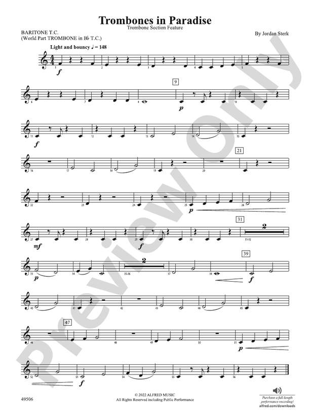 Trombones in Paradise: Baritone T.C.: Baritone T.C. Part - Digital ...