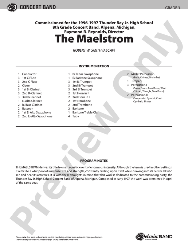 The Maelstrom: Score: Concert Band Score - Digital Sheet Music Download