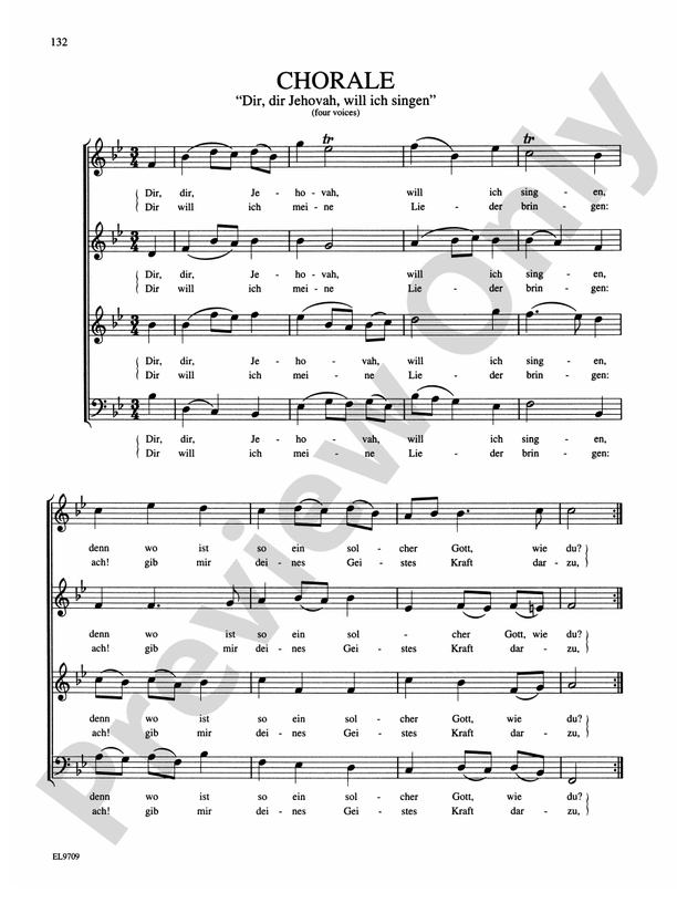 Bach: Notebook for Anna Magdalena Bach: Chorale "Dir, dir Jehovah, will ...