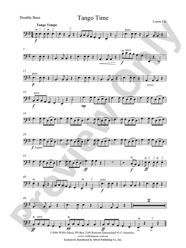 Tango Time: String Bass: String Bass Part - Digital Sheet Music Download