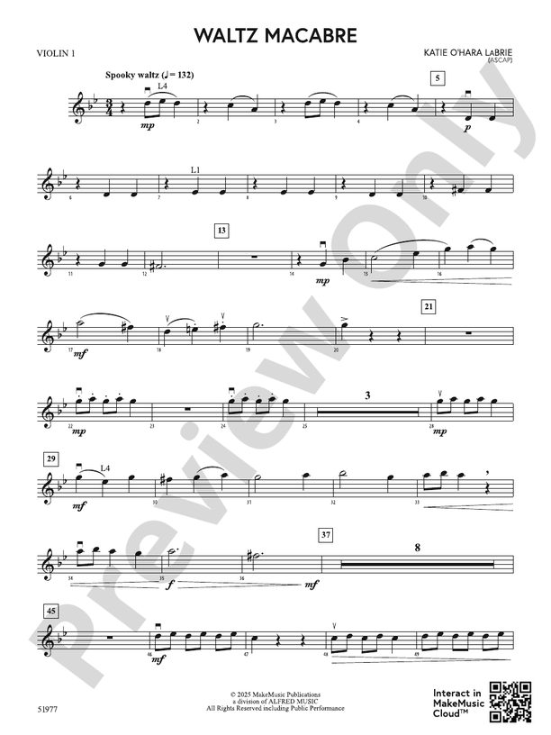 Waltz Macabre: 1st Violin: 1st Violin Part - Digital Sheet Music Download