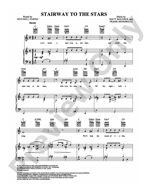 Stairway to the Stars: Piano/Vocal/Chords: Frank Signorelli - Digital ...