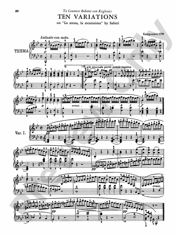 Beethoven: Variations (Volume II): Ten Variations on "La stessa, la ...