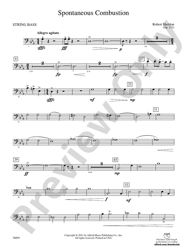 Spontaneous Combustion: (wp) String Bass: (wp) String Bass World Part - Digital Sheet Music Download