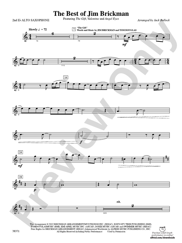 The Best of Jim Brickman: 2nd E-flat Alto Saxophone: 2nd E-flat Alto ...
