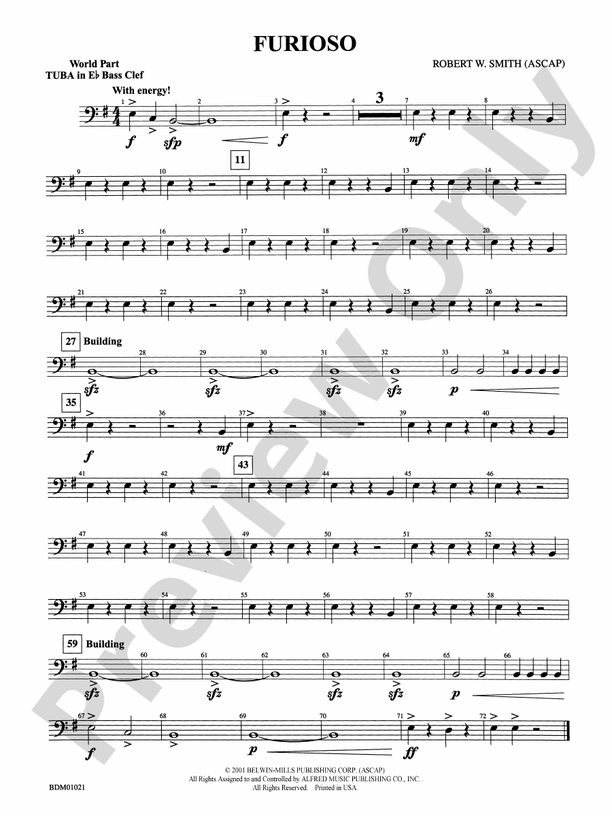 Furioso: (wp) E-flat Tuba B.C.: (wp) E-flat Tuba B.C. World Part ...