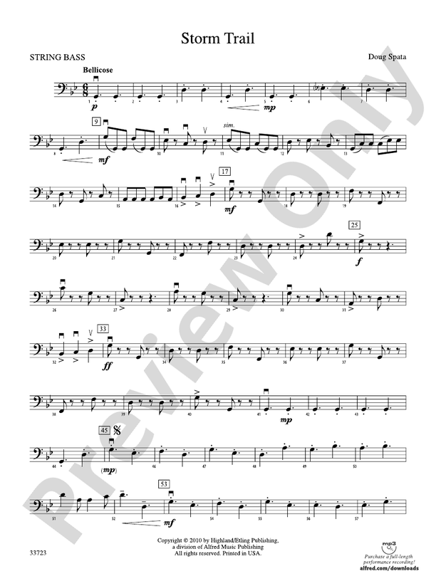 Storm Trail: String Bass: String Bass Part - Digital Sheet Music Download