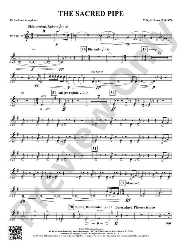 The Sacred Pipe: E-flat Baritone Saxophone: E-flat Baritone Saxophone ...