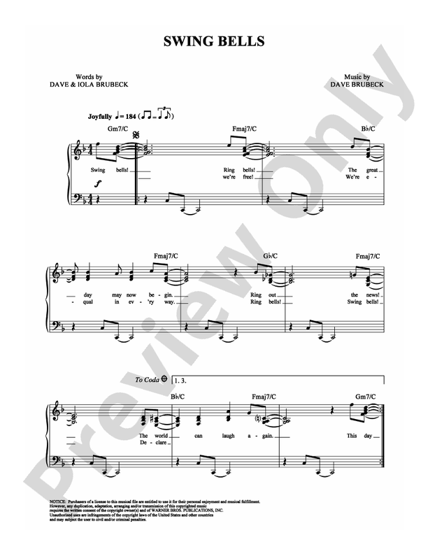 Swing Bells: Piano/Vocal/Chords: Dave Brubeck - Digital Sheet Music ...