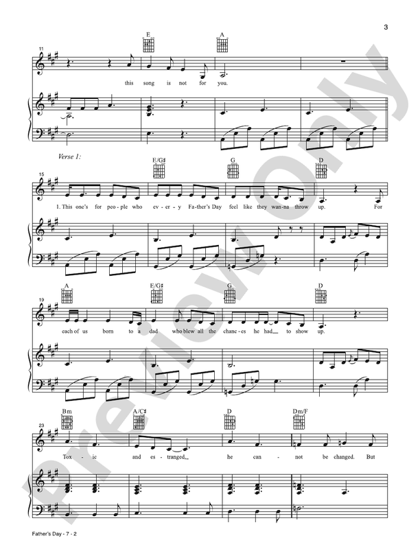Father's Day: Piano: Shaina Taub - Digital Sheet Music Download