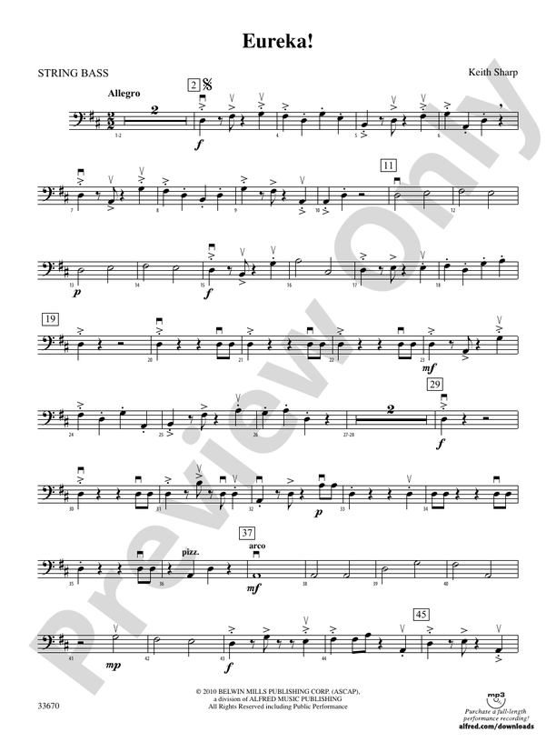 Eureka!: String Bass: String Bass Part - Digital Sheet Music Download