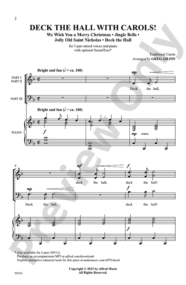 Deck the Hall with Carols!: - Digital Sheet Music Download