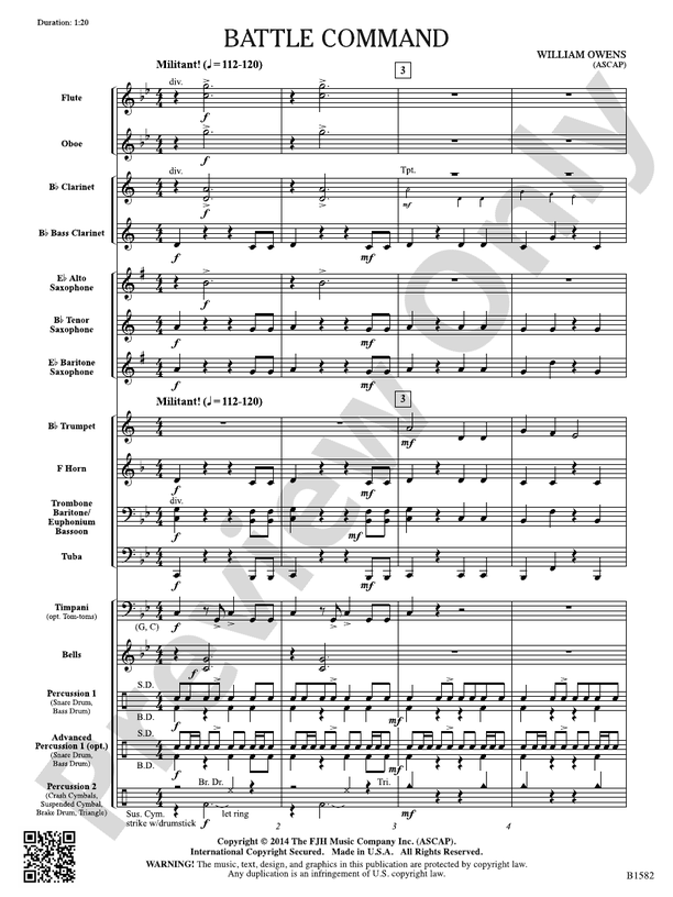 Battle Command: Score: Concert Band Score: William Owens - Digital ...