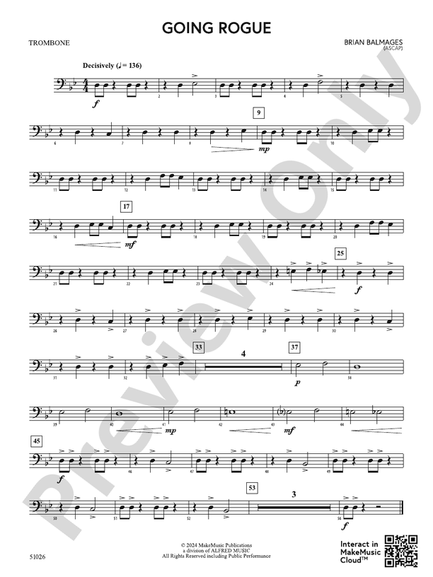 Going Rogue: 1st Trombone: 1st Trombone Part - Digital Sheet Music Download