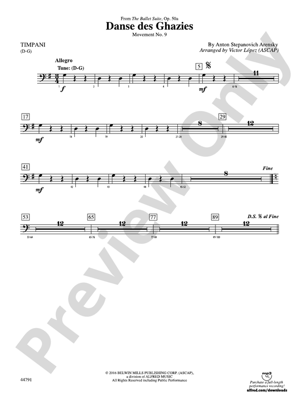 Danse des Ghazies: Timpani: Timpani Part - Digital Sheet Music Download