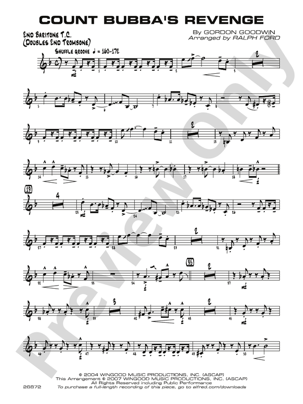 Count Bubba's Revenge: 2nd Baritone T.C.: 2nd Baritone T.C. Part - Digital Sheet Music Download