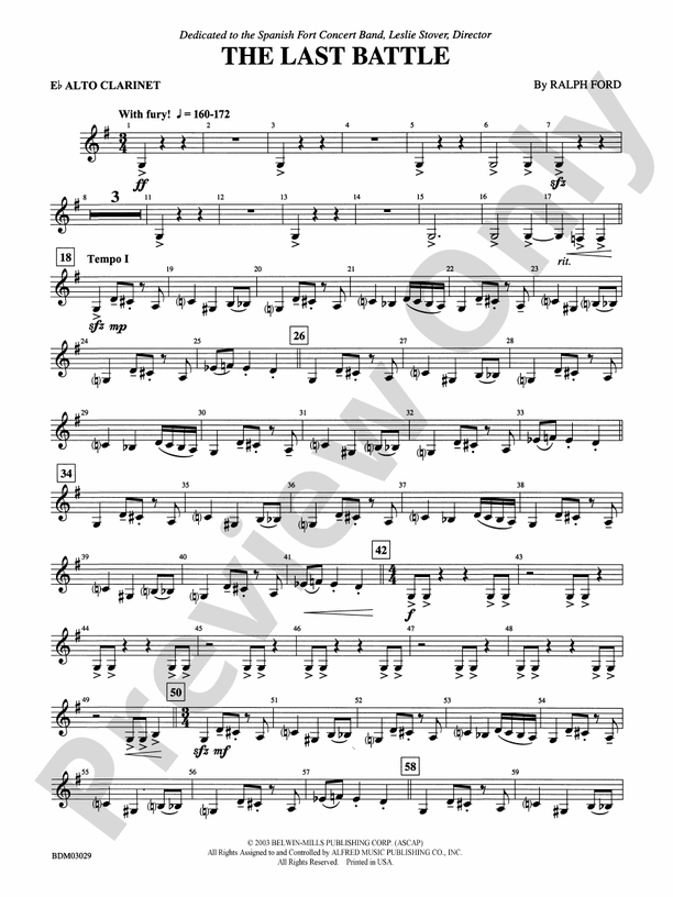 The Last Battle: E-flat Alto Clarinet: E-flat Alto Clarinet Part ...
