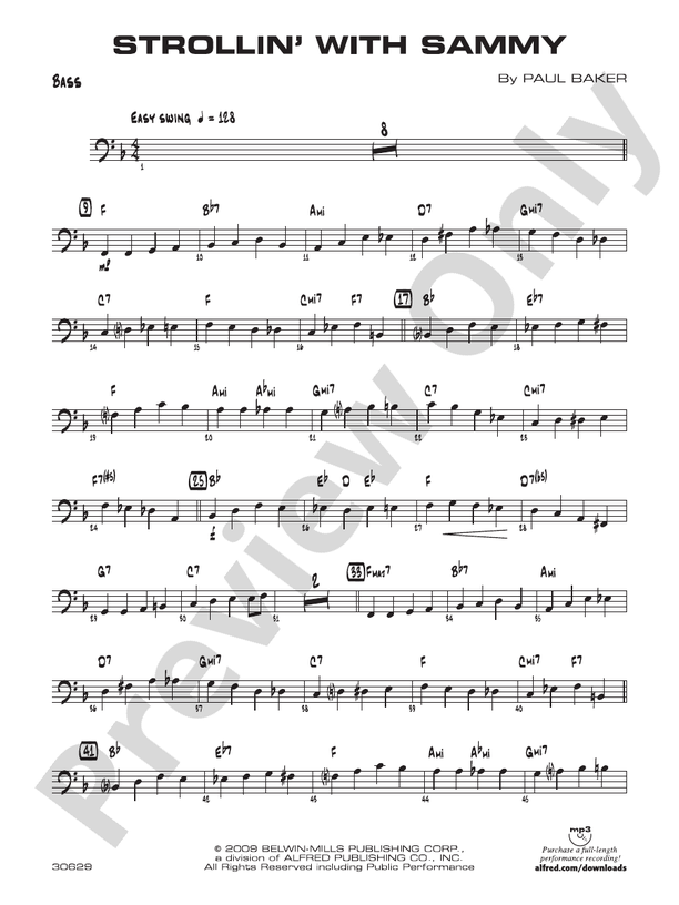 Strollin' with Sammy: String Bass: String Bass Part - Digital Sheet ...