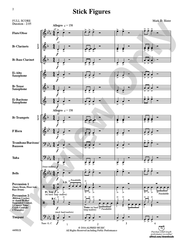 Stick Figures: Score: Concert Band Score - Digital Sheet Music Download