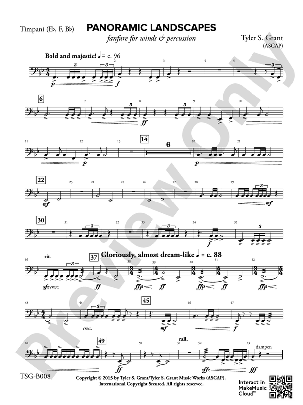 Panoramic Landscapes: Timpani: Timpani Part - Digital Sheet Music Download
