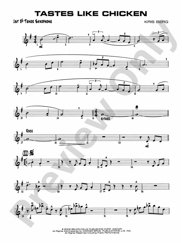 Tastes Like Chicken: B-flat Tenor Saxophone: B-flat Tenor Saxophone ...