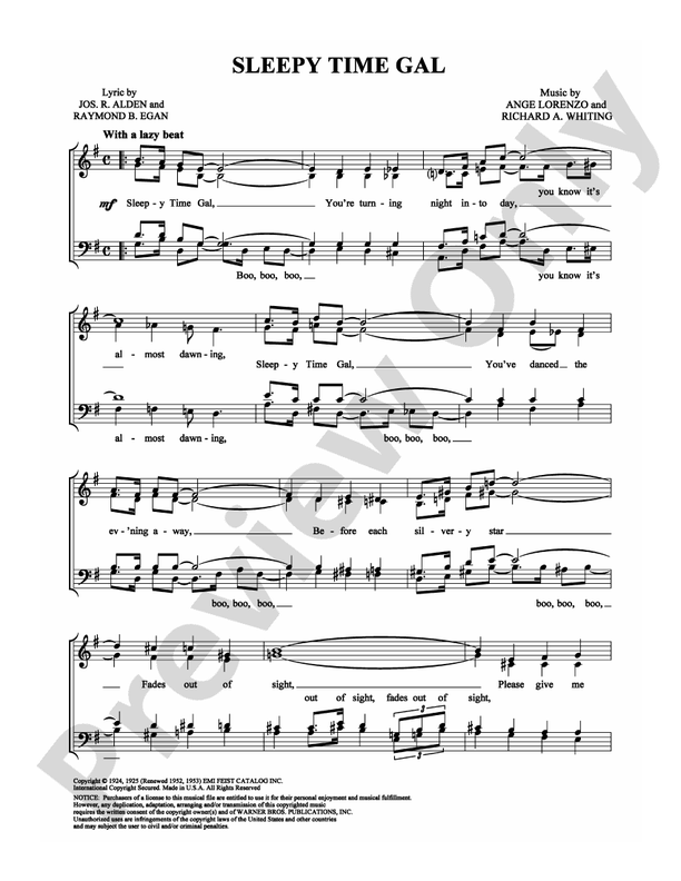 Sleepy Time Gal: Vocal Group: Richard A. Whiting - Digital Sheet Music ...