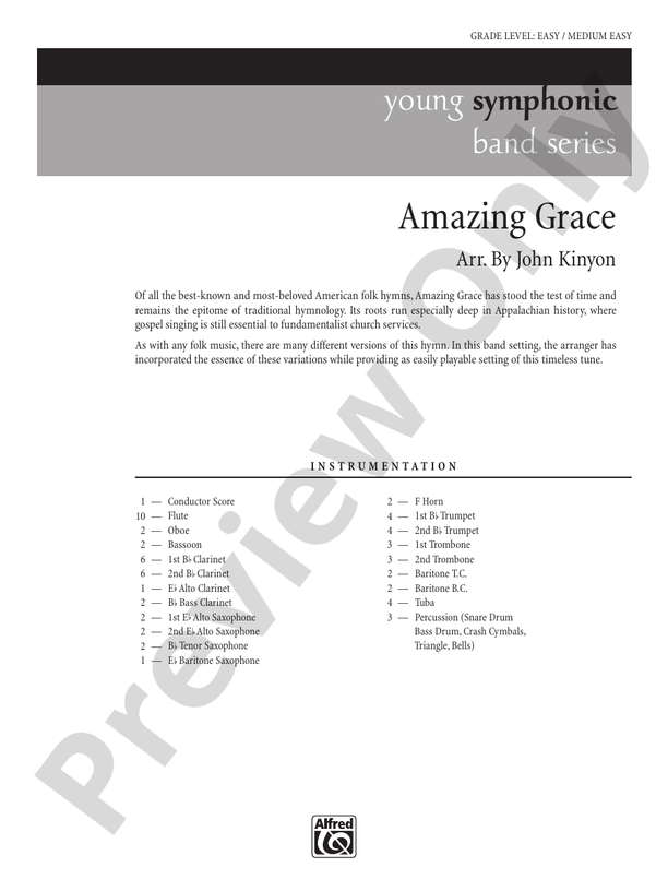 Amazing Grace: Score: Concert Band Score - Digital Sheet Music Download
