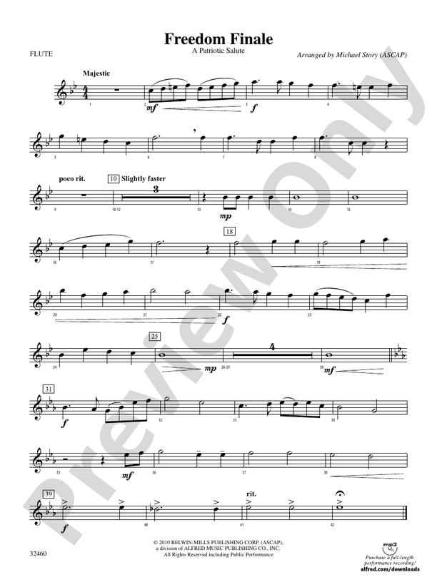 Freedom Finale: Flute: Flute Part - Digital Sheet Music Download
