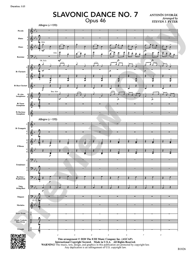Slavonic Dance No. 7 (Opus 46): Score: : Antonín Dvorák - Digital Sheet ...