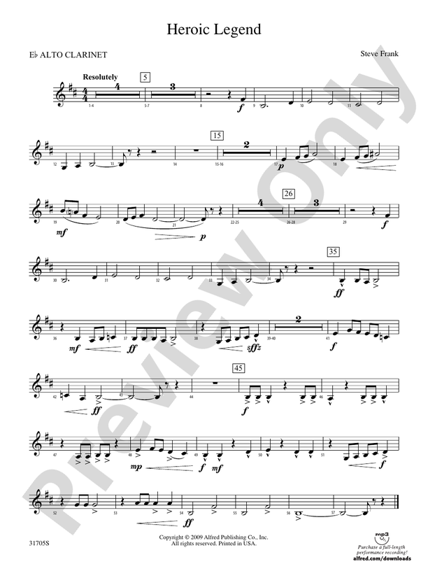 Heroic Legend: (wp) E-flat Alto Clarinet: (wp) E-flat Alto Clarinet ...