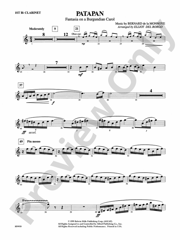 Patapan: 1st B-flat Clarinet: 1st B-flat Clarinet Part - Digital Sheet ...