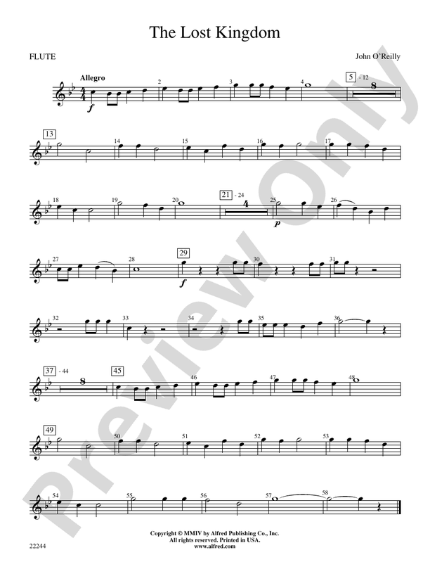 The Lost Kingdom: Flute: Flute Part - Digital Sheet Music Download
