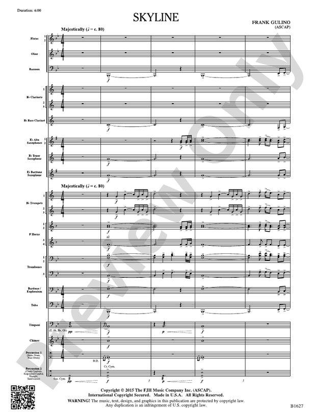 Skyline: Score: Concert Band Score: Frank Gulino - Digital Sheet Music ...