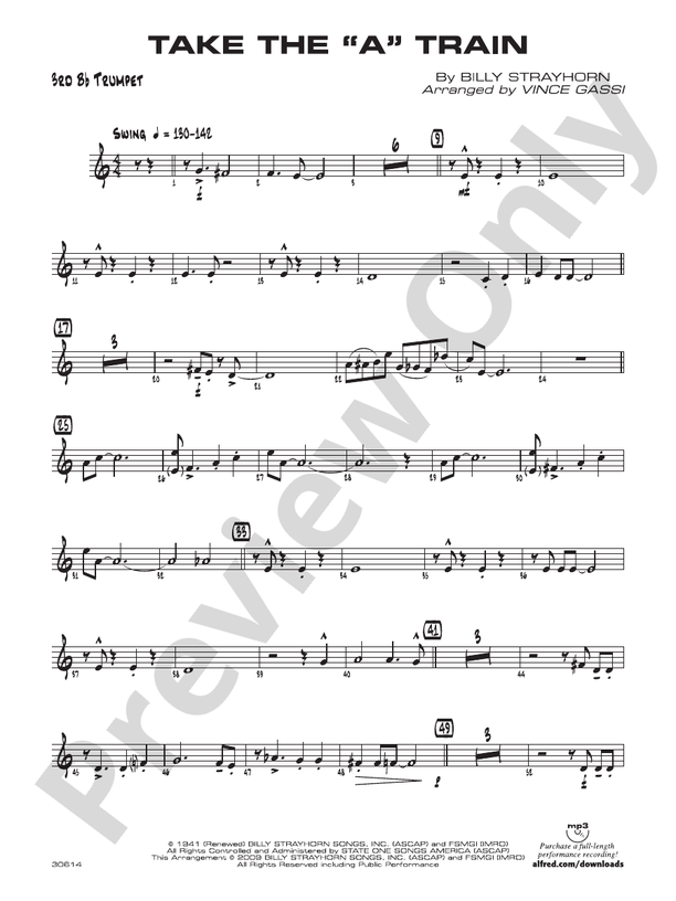 Take the "A" Train: 3rd B-flat Trumpet: 3rd B-flat Trumpet Part ...