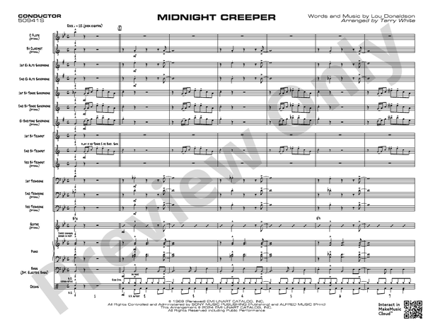 Midnight Creeper: Score: Jazz Ensemble Score - Digital Sheet Music Download