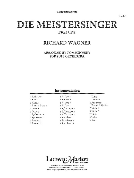 Die Meistersinger von Nuerenburg: Prelude: Full Orchestra, Ensemble Works Conductor Score ...