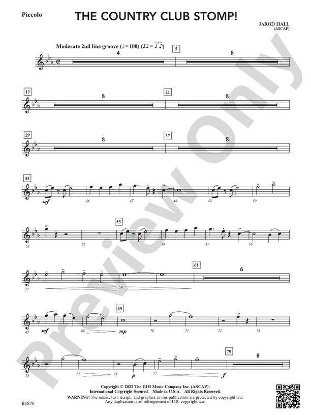 The Country Club Stomp!: Piccolo: Piccolo Part: JaRod Hall - Digital ...