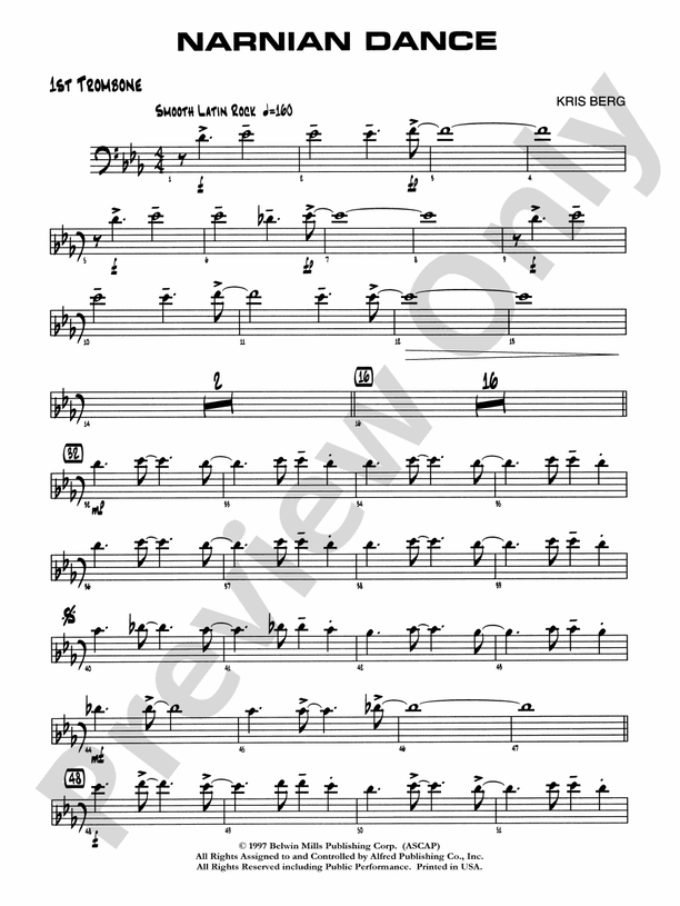 Narnian Dance: 1st Trombone: 1st Trombone Part - Digital Sheet Music Download