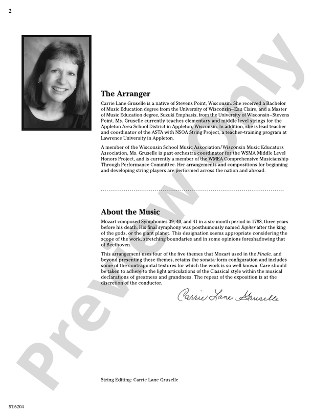 Finale from Symphony No. 41 "Jupiter": Score: String Orchestra Score ...