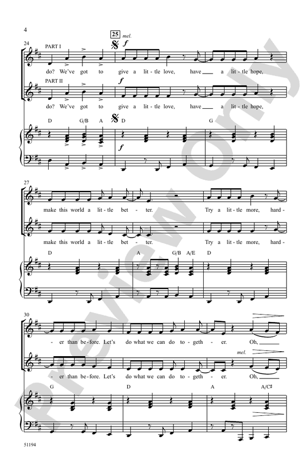 Give a Little Love: 2-Part Choral Octavo: Diane Warren - Digital Sheet ...