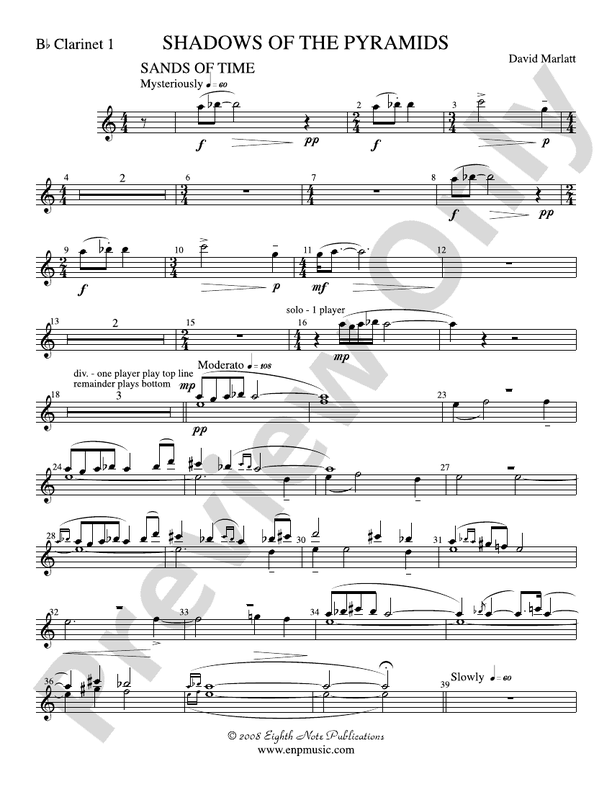 Shadows of the Pyramids: 1st B-flat Clarinet: 1st B-flat Clarinet Part ...