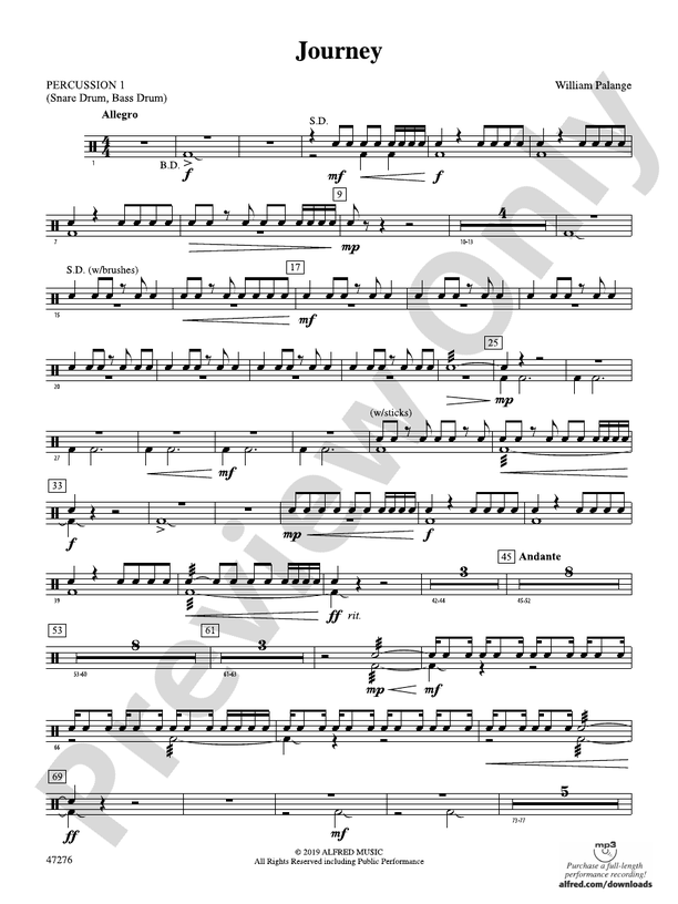 Journey: 1st Percussion: 1st Percussion Part - Digital Sheet Music Download