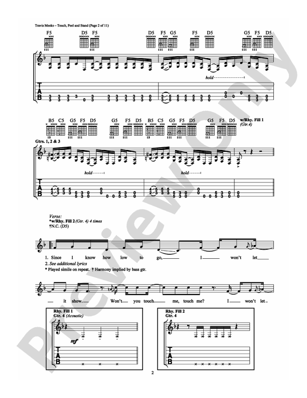 Touch, Peel and Stand: Guitar TAB: Days of the New - Digital Sheet ...