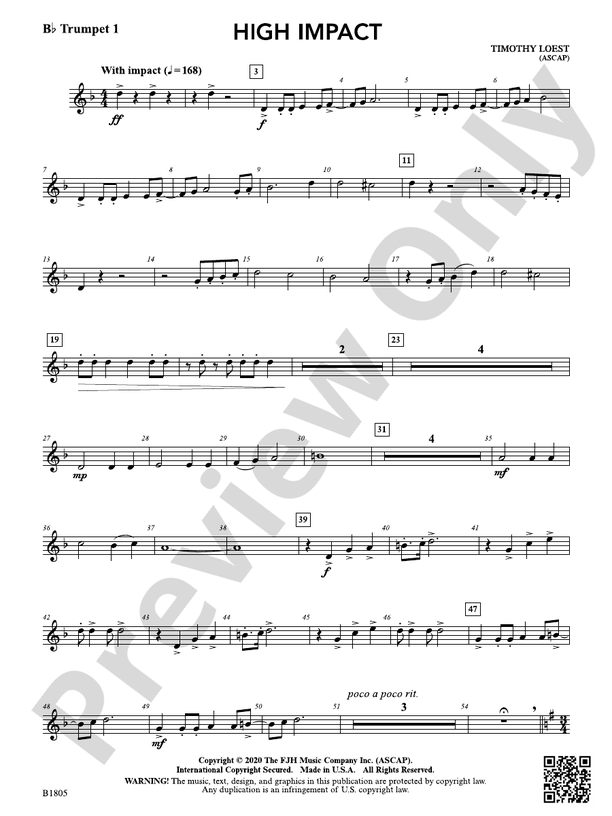 High Impact: B-flat Trumpet 1: B-flat Trumpet 1 Part: Timothy Loest ...